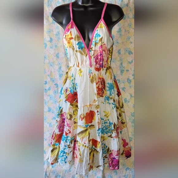 Funky People | Dresses | Nwt Funky People Floral Summer Sun Dress Sz Lg ...